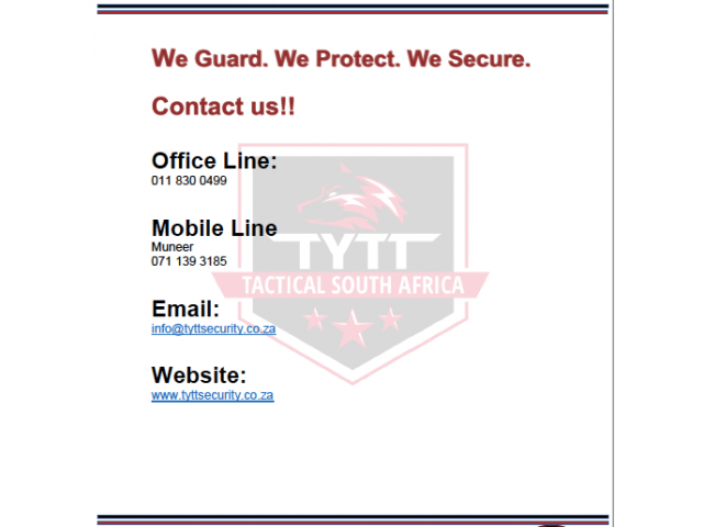 TYTT Tactical South Africa | Security Services