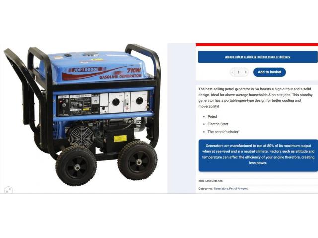 8.5 kVA (7 KW) Generator for sale | Generators and Solar Power